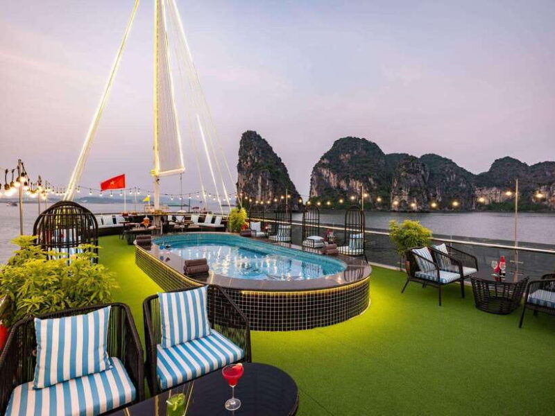 Halong Bay 5 Star Day Cruise with swimm Pool, Buffet, Kayak - Key Points