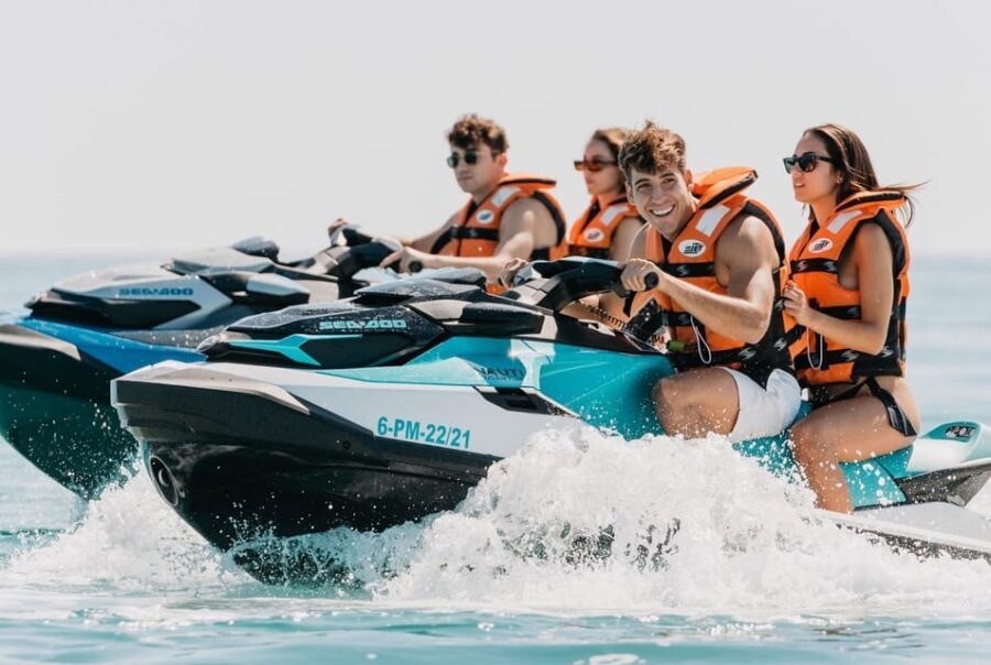 Peguera: Racing Car Drive and Jet Ski Combo Tour - Detailed Breakdown of the Itinerary