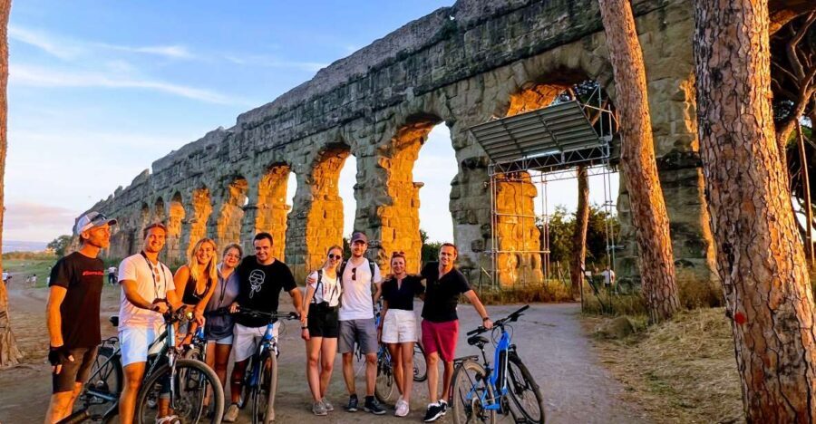 Rome: Appian Way & Catacomb Sunset E-bike Tour with Aperitif - Visiting the Aqueducts and Ancient Tombs
