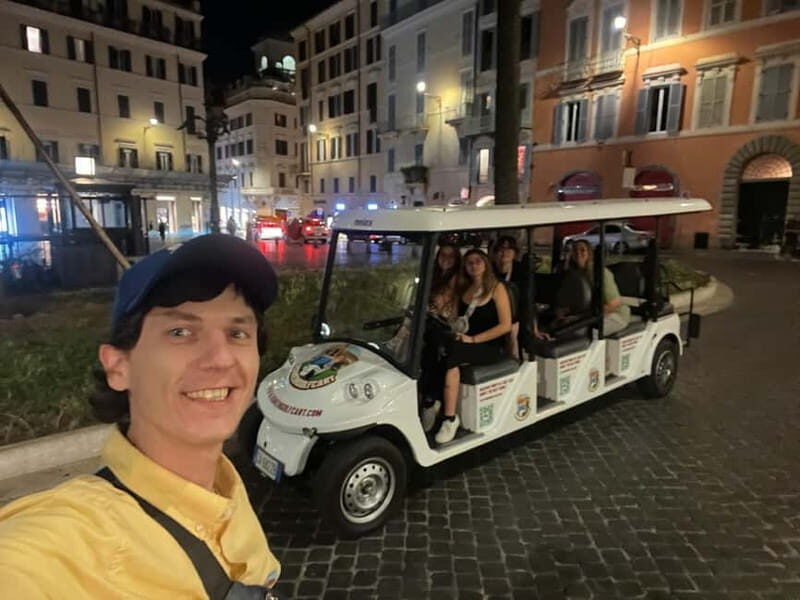 Rome: Private Golf Cart Tour by night 2 hours with Aperitivo - The Experience in Practice