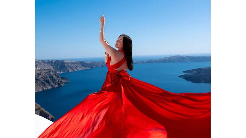 Santorini: Flying Dress Photoshoot with Edited Photos - The Itinerary: What to Expect