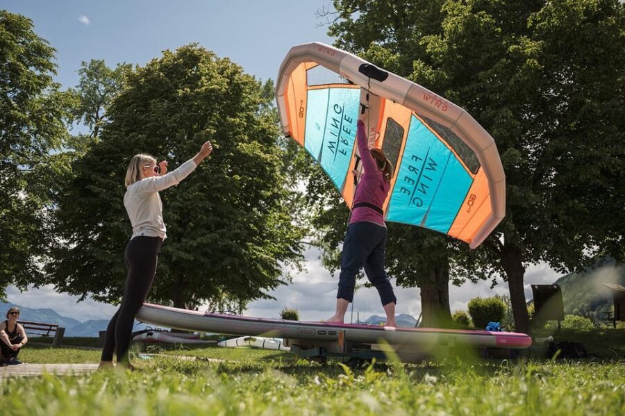 Wingsurf beginner lessons on SUP - What to Expect from Your Wingsurf Lesson