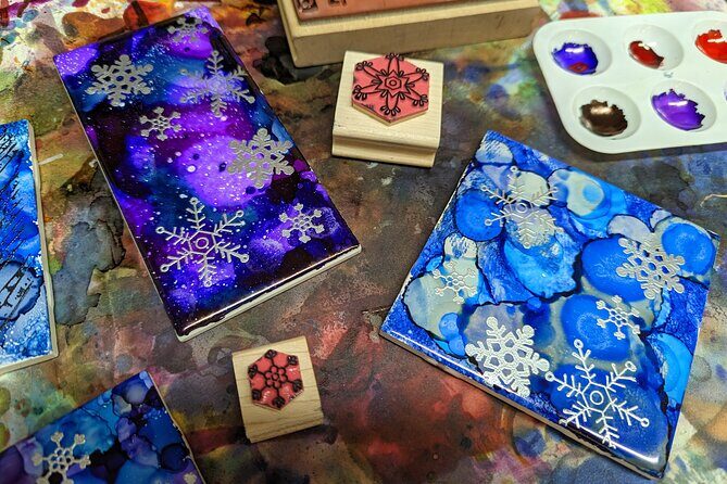 Embossed Alcohol Ink Tile in Estes Park - What to Expect During the Workshop