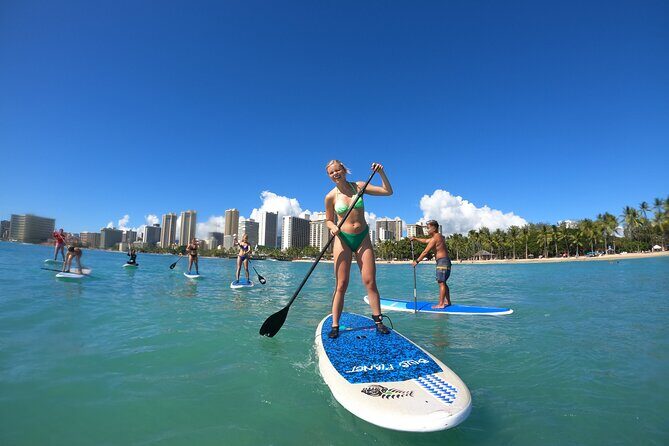 Stand Up Paddle Open Group Lesson with Waikiki Courtesy Shuttle - The Sum Up