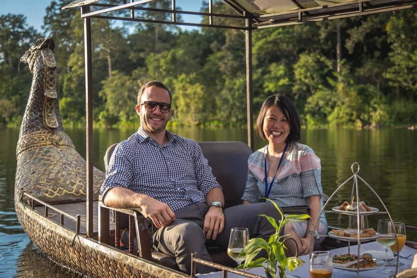 Angkor Bike tour & Gondola Sunset Boat - The Scenic Sunset Cruise on a Dragon Boat