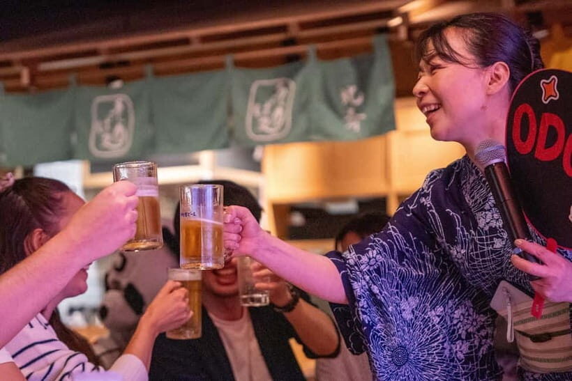 Bon Dance IZAKAYA in Shinjuku, Tokyo - The Bon Odori Dance: Festive and Participatory