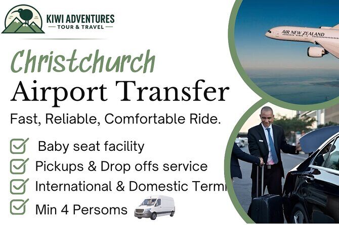 Christchurch INTL Airport Van Transfer to City Minimum 4 persons - FAQ