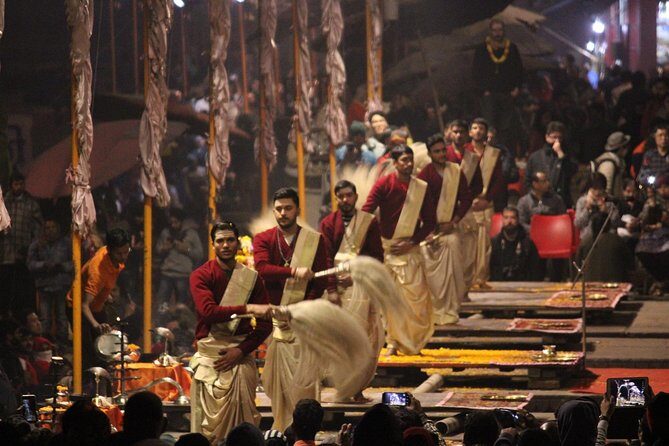 Evening Arti Ceremony - The light performance on the Bank of Ganges in Varanasi - Exploring Manikarnika Ghat