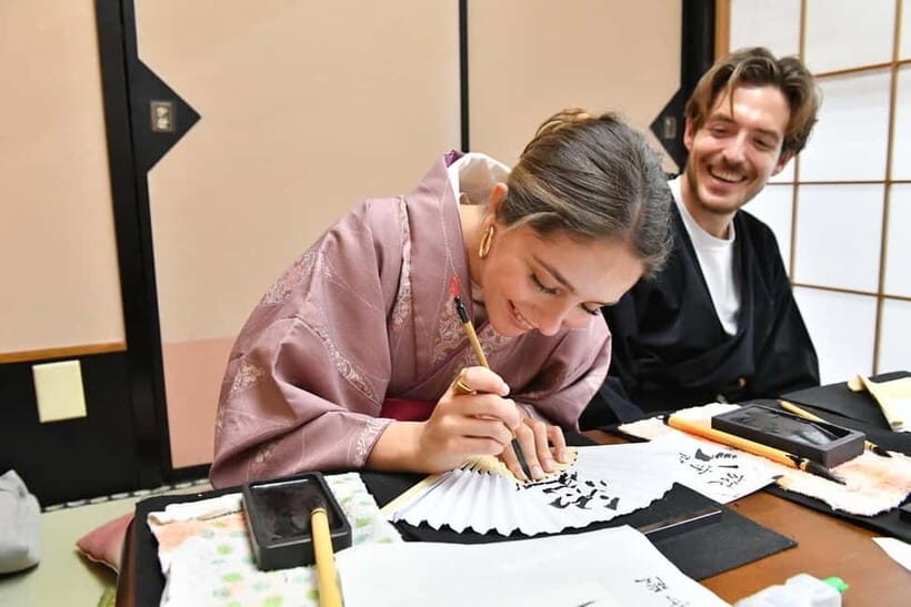 Learning Shodo with a kimono and Trying Samurai Calligraphy - What to Expect: A Step-by-Step Breakdown