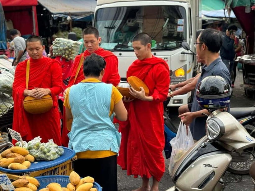 Walk With Monks Collecting Alms - Deepening Your Understanding of Buddhism and Monastic Life