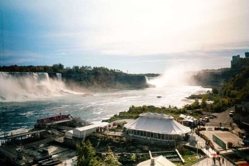From Niagara Falls, USA: Canadian Side Tour w/ Boat Ride - First Stop: The Skylon Tower