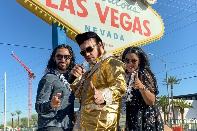 Gold Elvis Wedding or Vow Renewal at Las Vegas Sign - The Experience in Detail