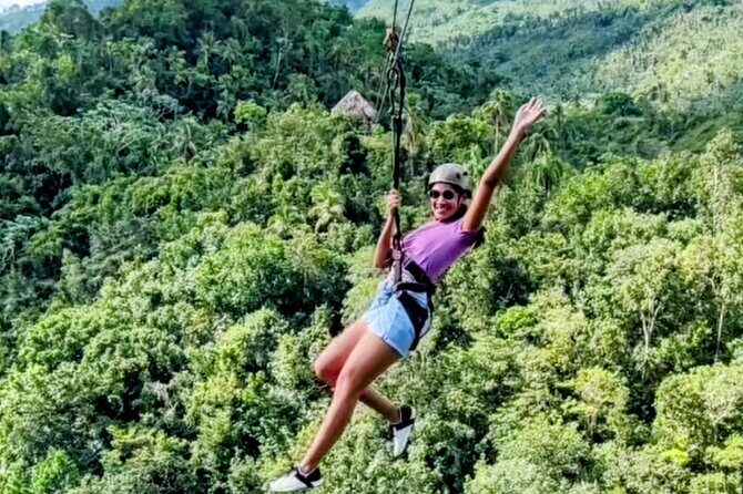AMBER COVE-TAINO BAY 5 Zip Lines 7 Waterfalls + Locale Food - Zip Lining Through the Canopy