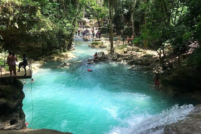 Dunn's River Fall & Blue Hole Combo Tour from Montego Bay Jamaica - Stop 1: Blue Hole & Secret Falls – An Off-the-Beaten-Path Gem