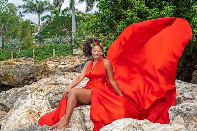Flying Dress Photoshoot at Doctors Cave Beach Montego Bay Jamaica - The Experience: Style, Poses, and Photos