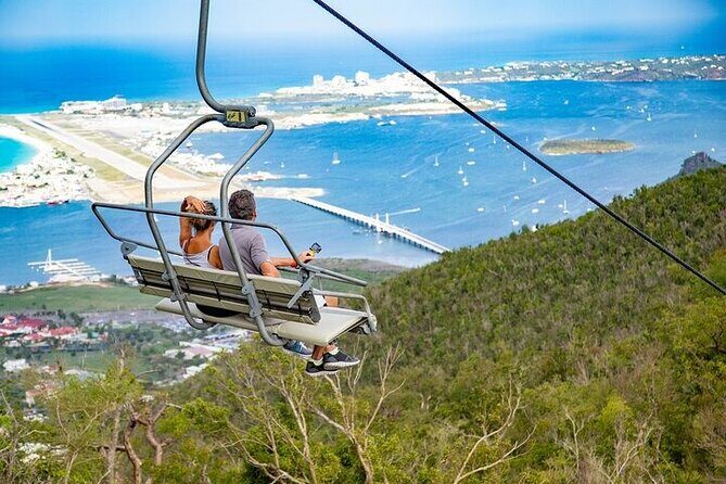 St Maarten Flying Dutchman Ultimate Adventure - The Sky Explorer Chairlift: Climbing to Sentry Hill
