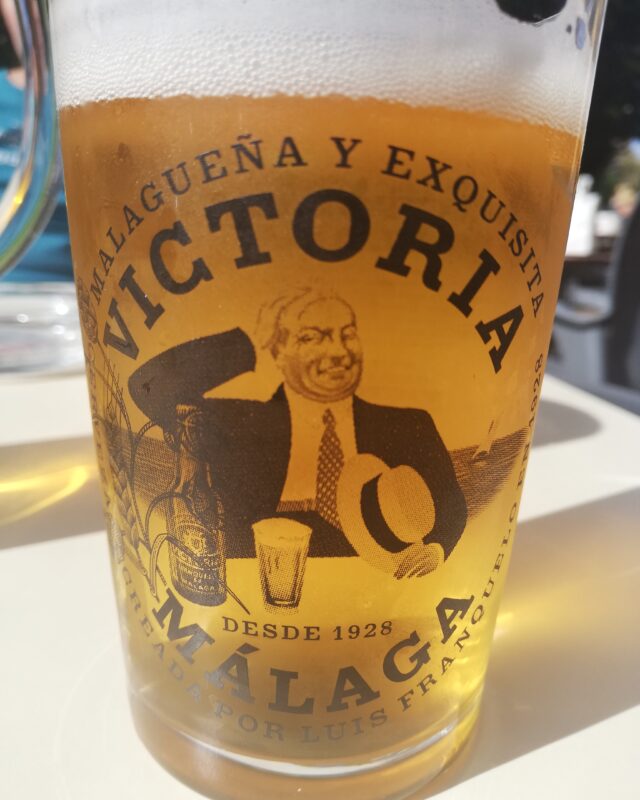 Small caña beer on a Spanish bar terrace