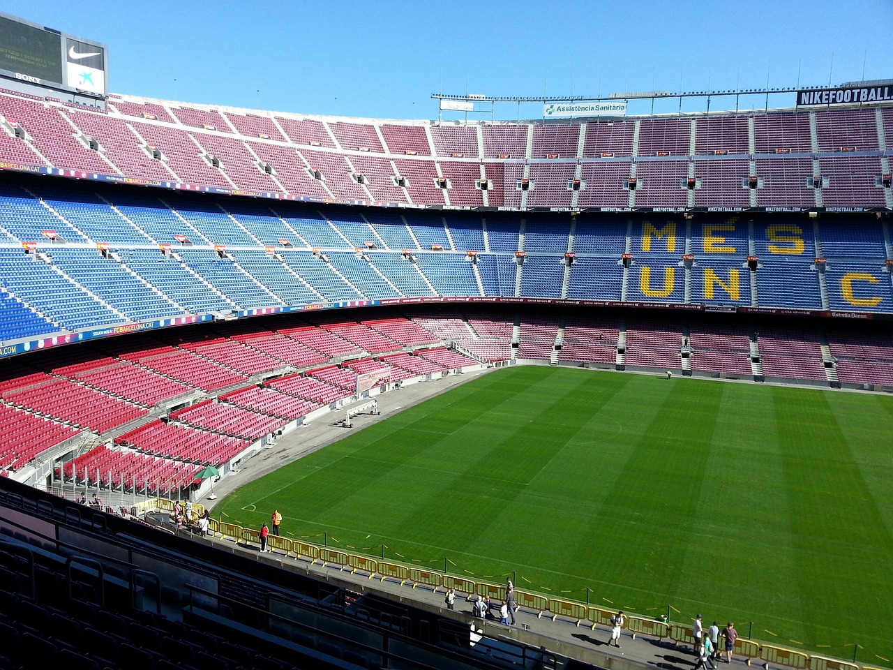 Inside view of Camp Nou football stadium in Barcelona