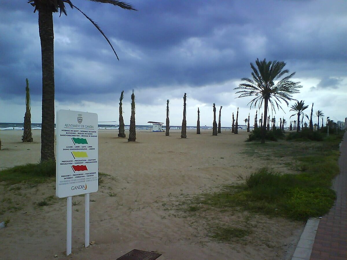 Sandy beach at Gandia on the Valencia coast