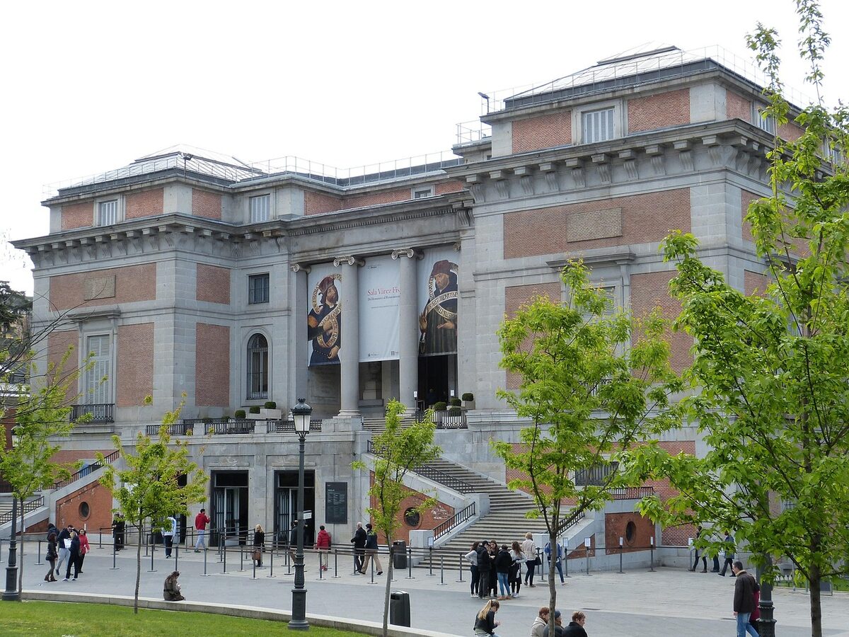 The Prado Museum exterior in Madrid with neoclassical architecture