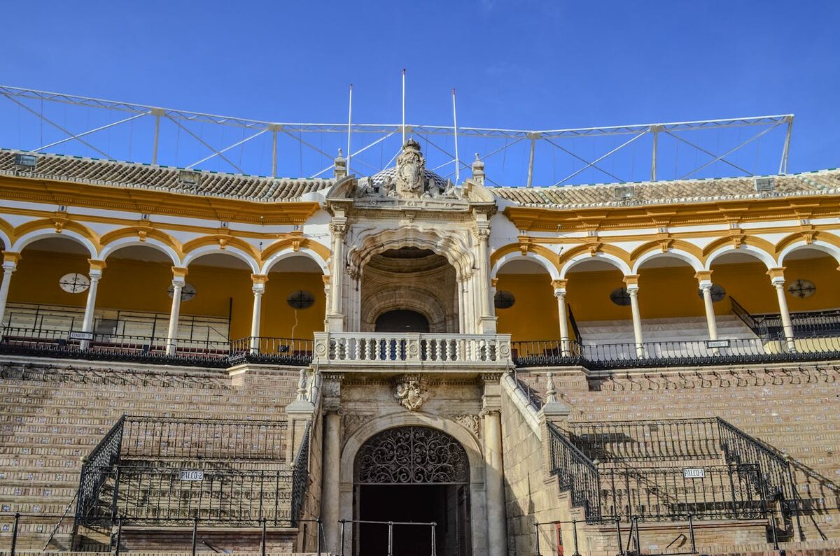 Plaza de Toros de la Maestranza bullring in Seville bathed in sunlight