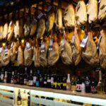 Jamón ibérico sliced on a wooden board