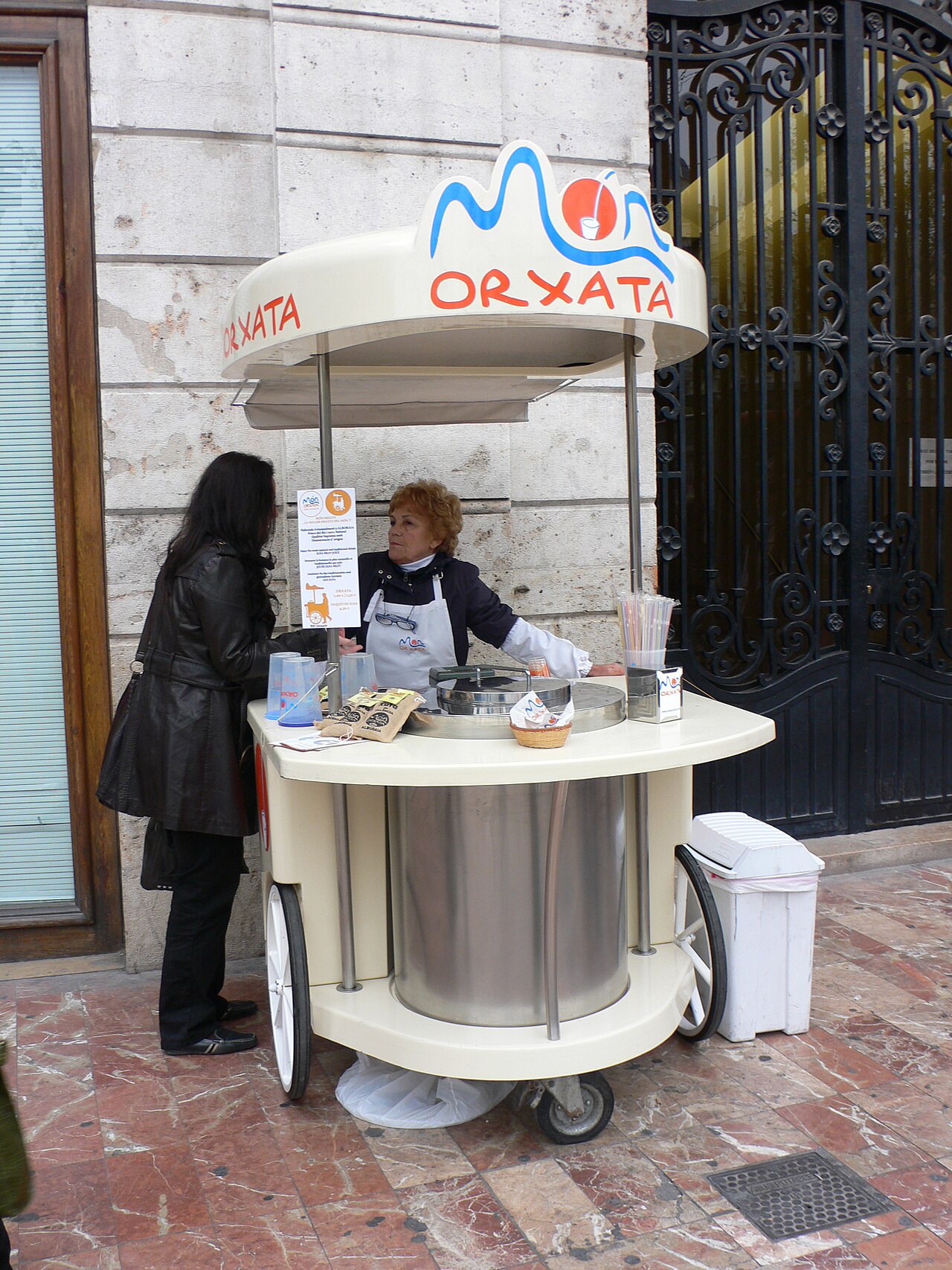 Traditional horchata drink stall in Valencia Spain