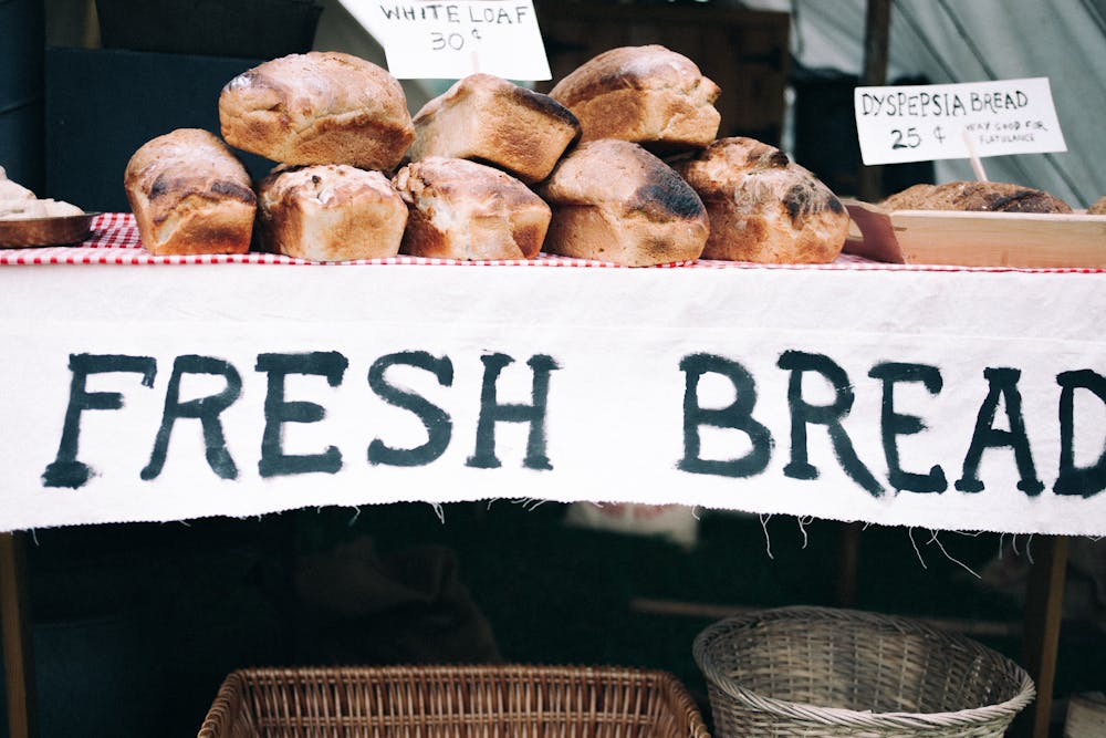 Bread at a market stall