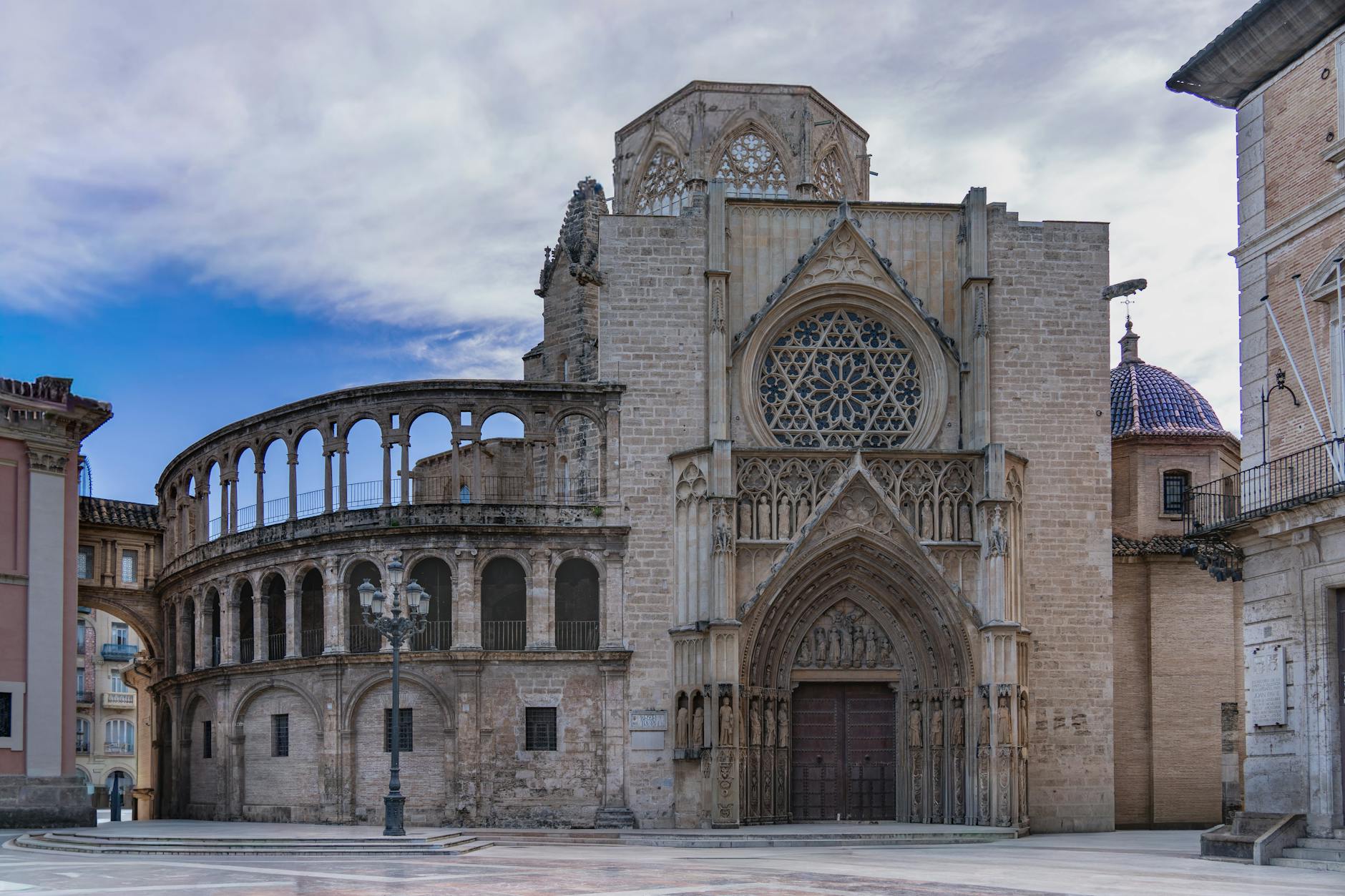 The historic Valencia Cathedral with Gothic and Romanesque architecture