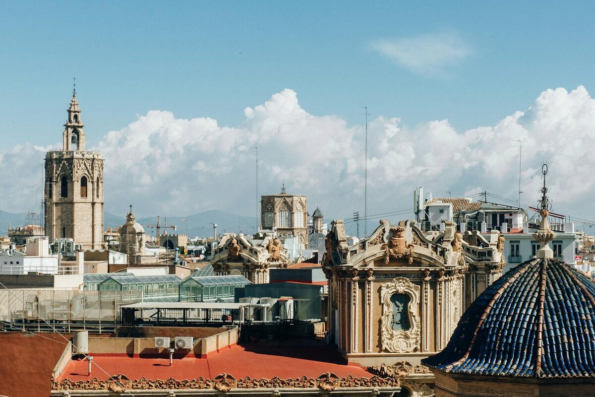 Valencia skyline from Plaza de la Reina