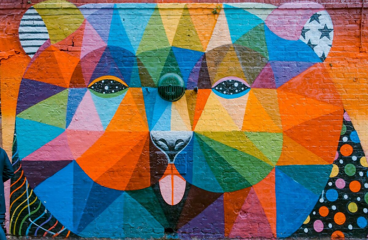 Colorful street art mural