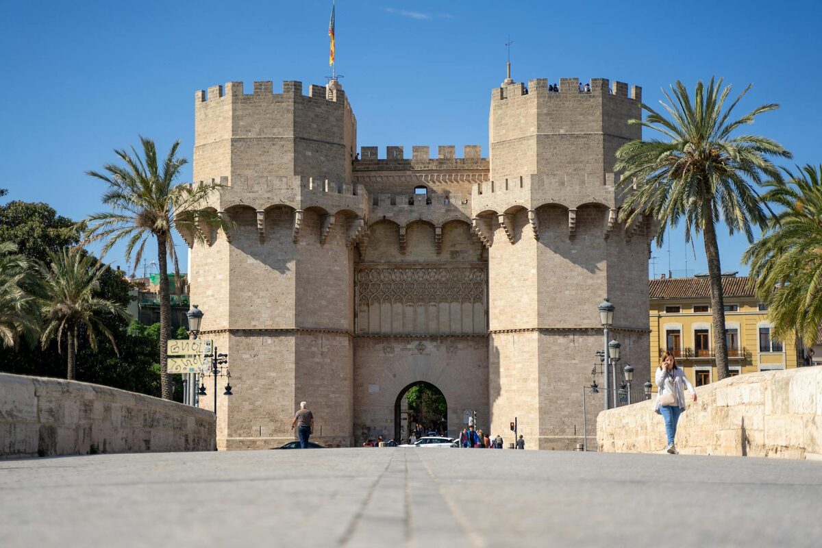 Torres de Serranos medieval gate in Valencia