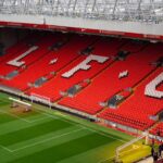 Anfield Stadium seating with LFC letters visible across the iconic Kop stand