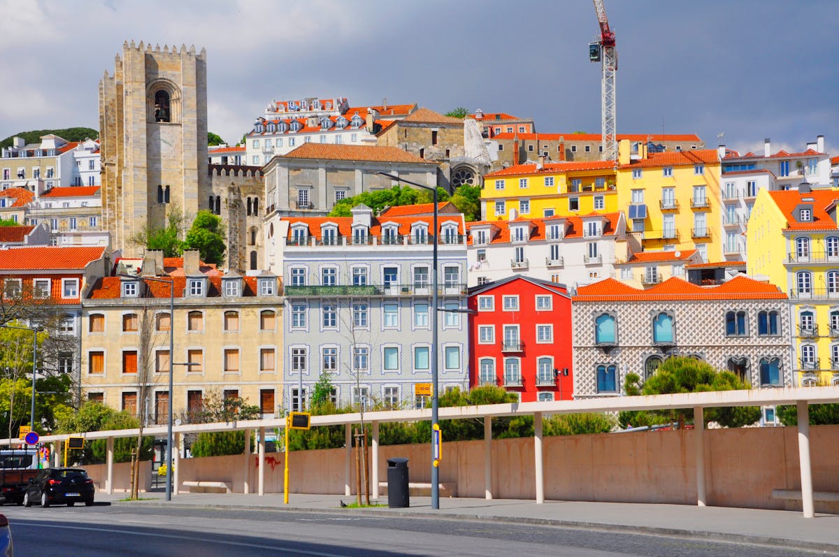 Colorful Lisbon cityscape with historic architecture