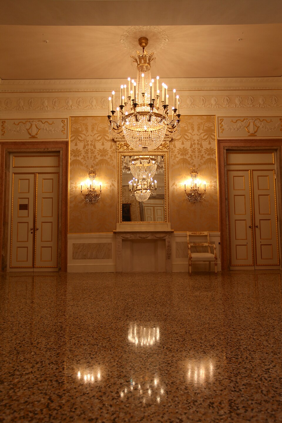 The Sala Ammannati, one of the elegant Sale Apollinee rooms at Teatro La Fenice