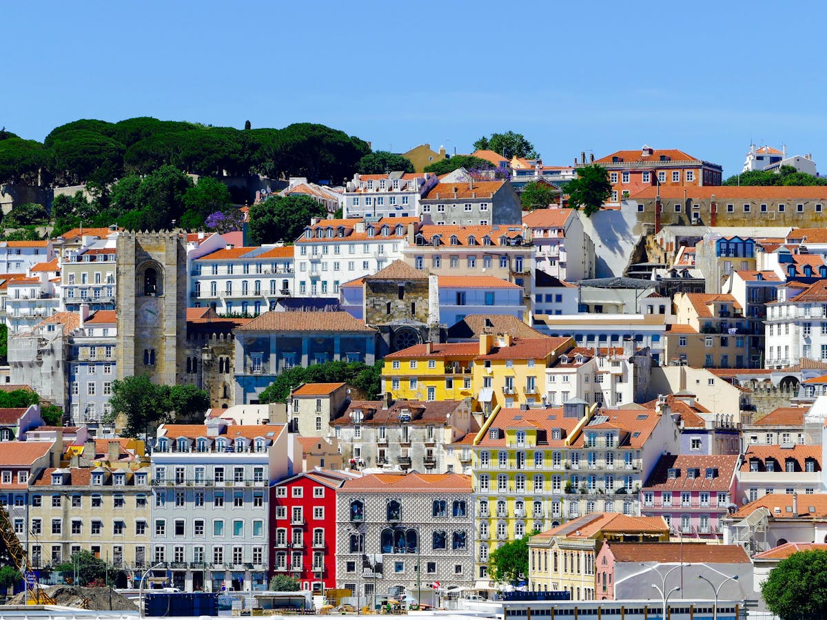 Colorful buildings in Lisbon Alfama district