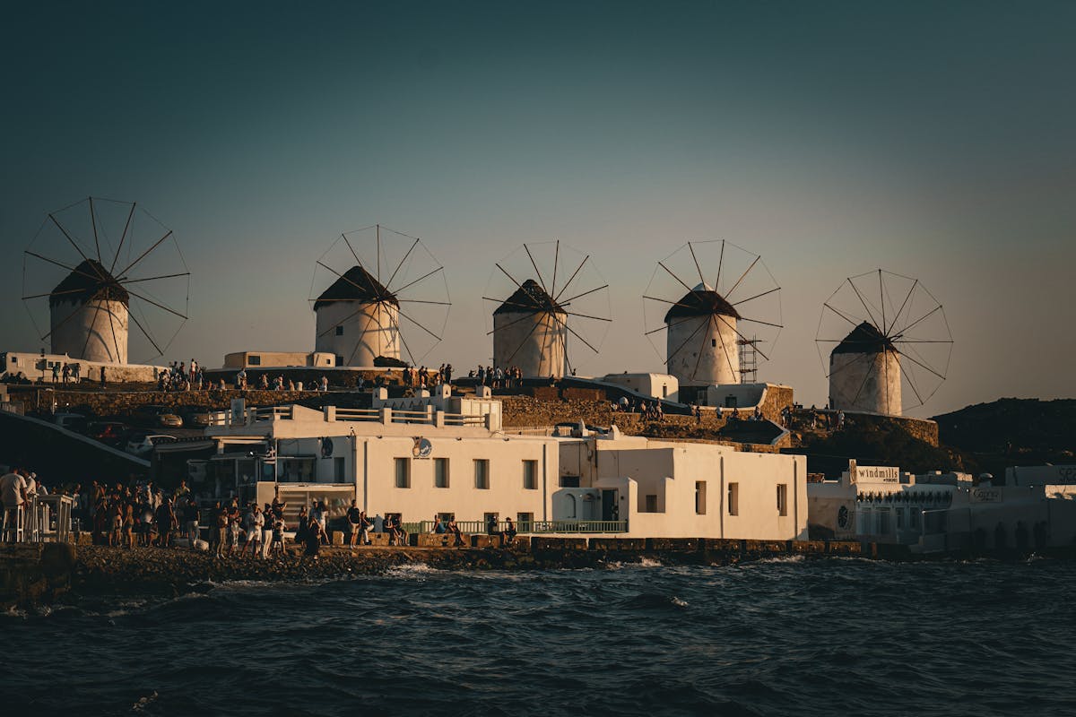 Traditional Greek food on plate at taverna