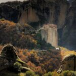 Meteora monastery perched on rocky cliffs