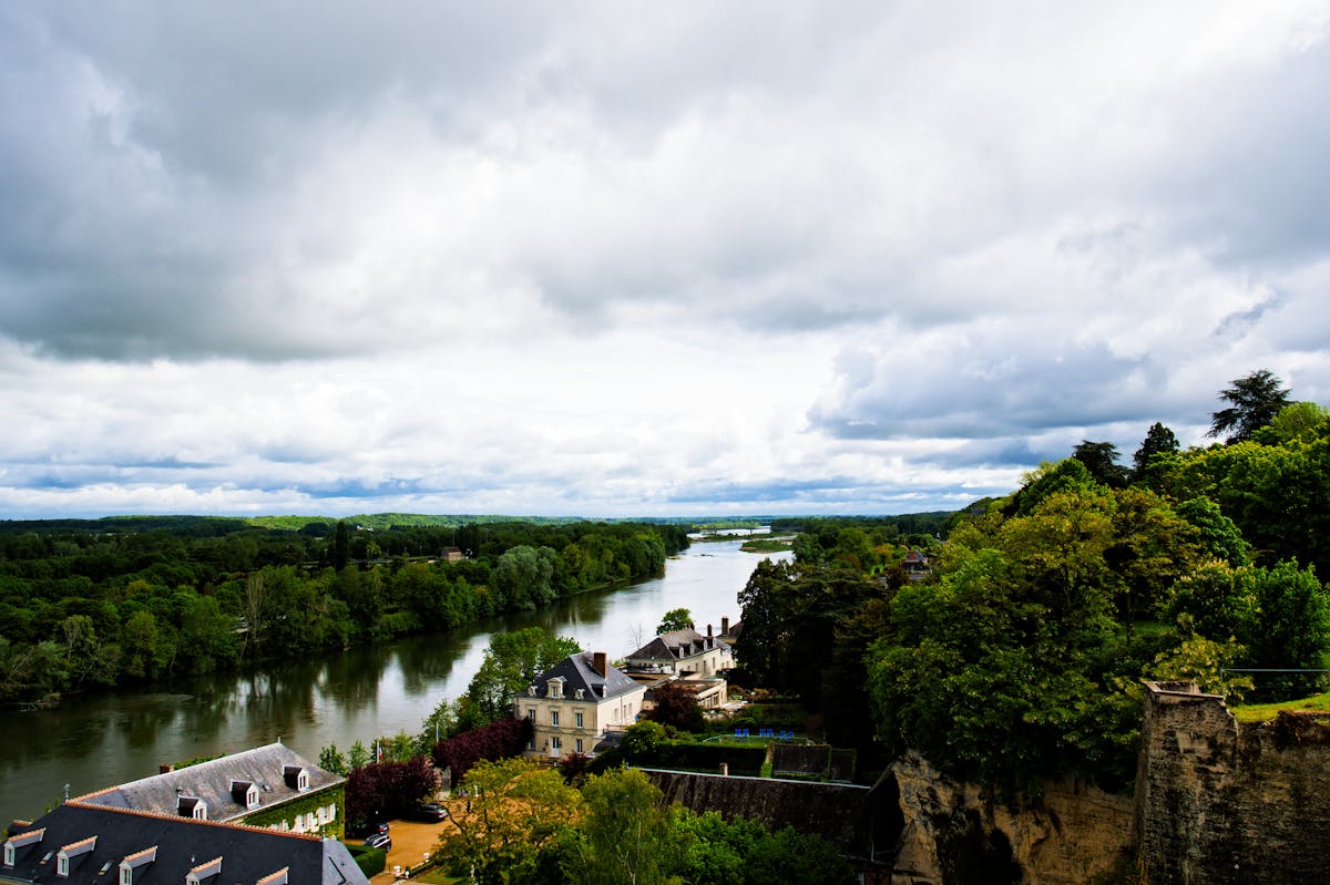 Scenic view of Amboise and the Loire River from above