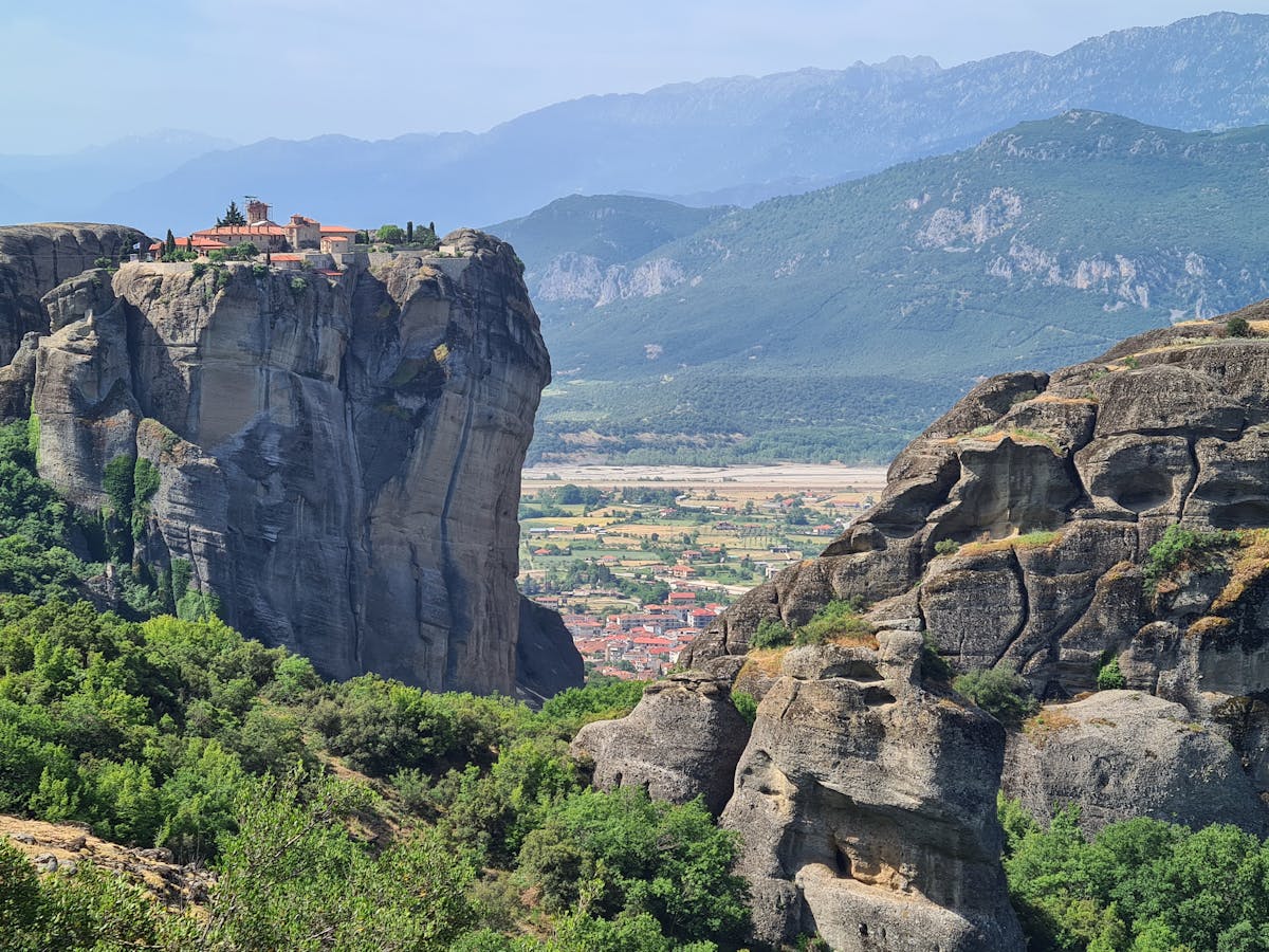 Meteora monasteries on towering rock formations