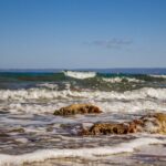 Aerial view of Mediterranean island coast
