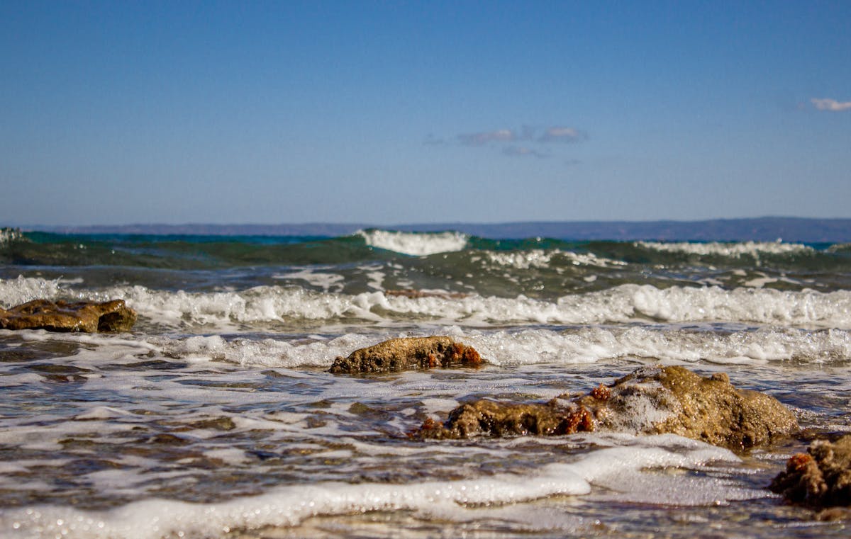 Aerial view of Mediterranean island coast