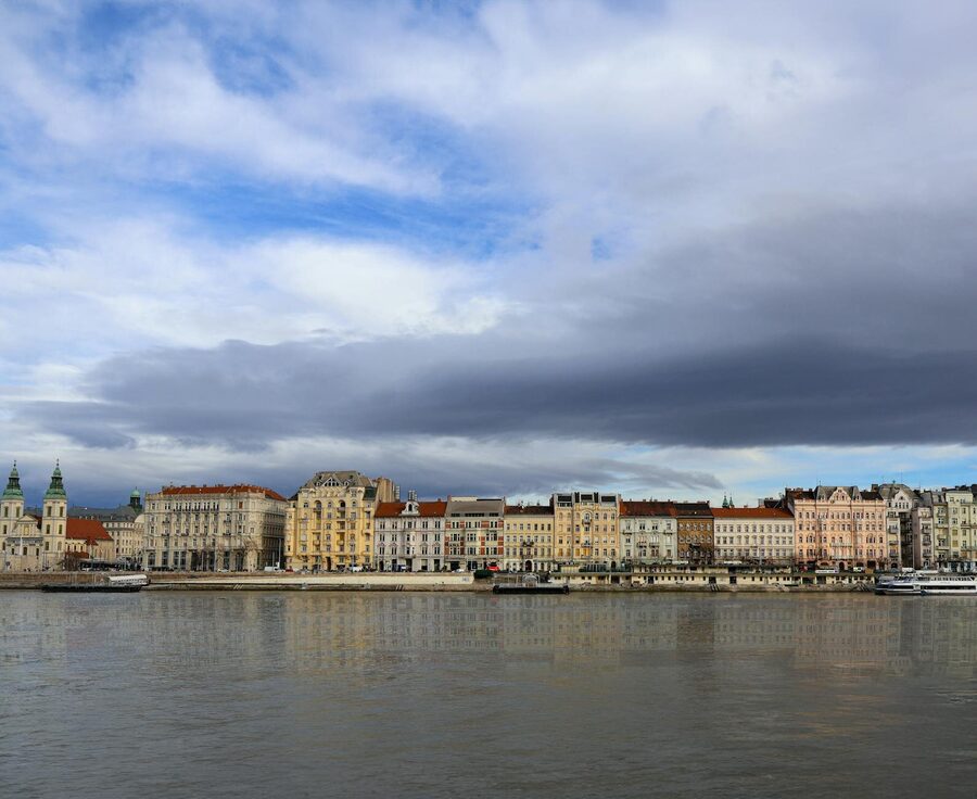 A scenic view of Budapest's historic buildings along the Danube