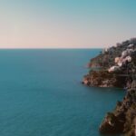 Dramatic cliffs and turquoise Mediterranean sea along the Amalfi Coast in southern Italy