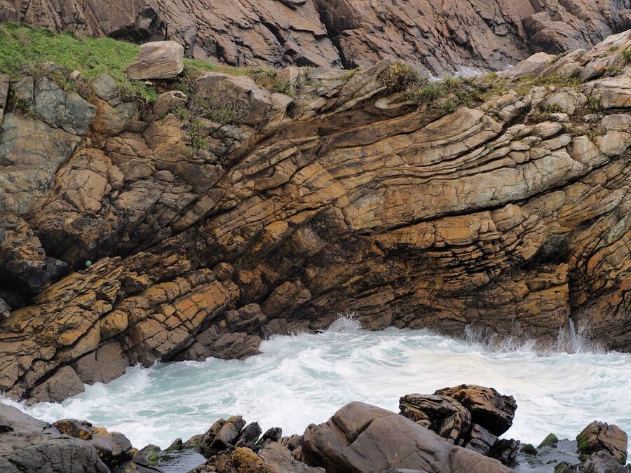 Dramatic rock formations along the Atlantic coast in Galicia Spain