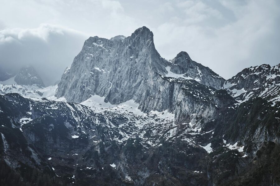 Austrian alps high peaks winter