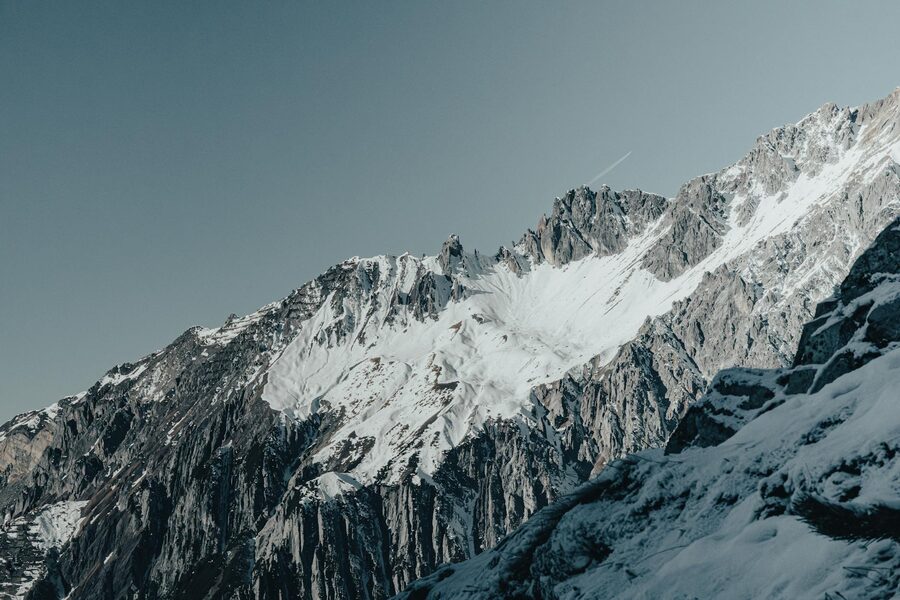 Austrian alps snow covered peaks