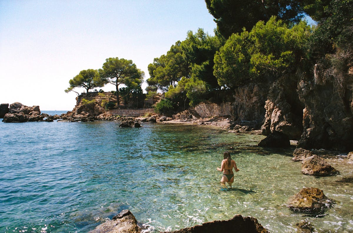Peaceful Mediterranean beach scene in Spain with clear water