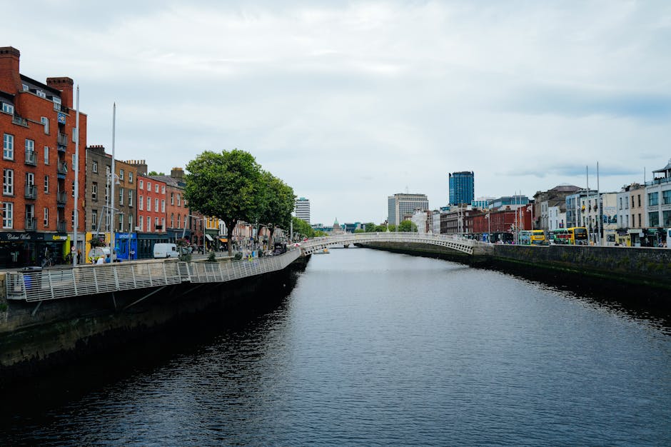 Scenic view of Dublin's Ha'penny Bridge over the River Liffey
