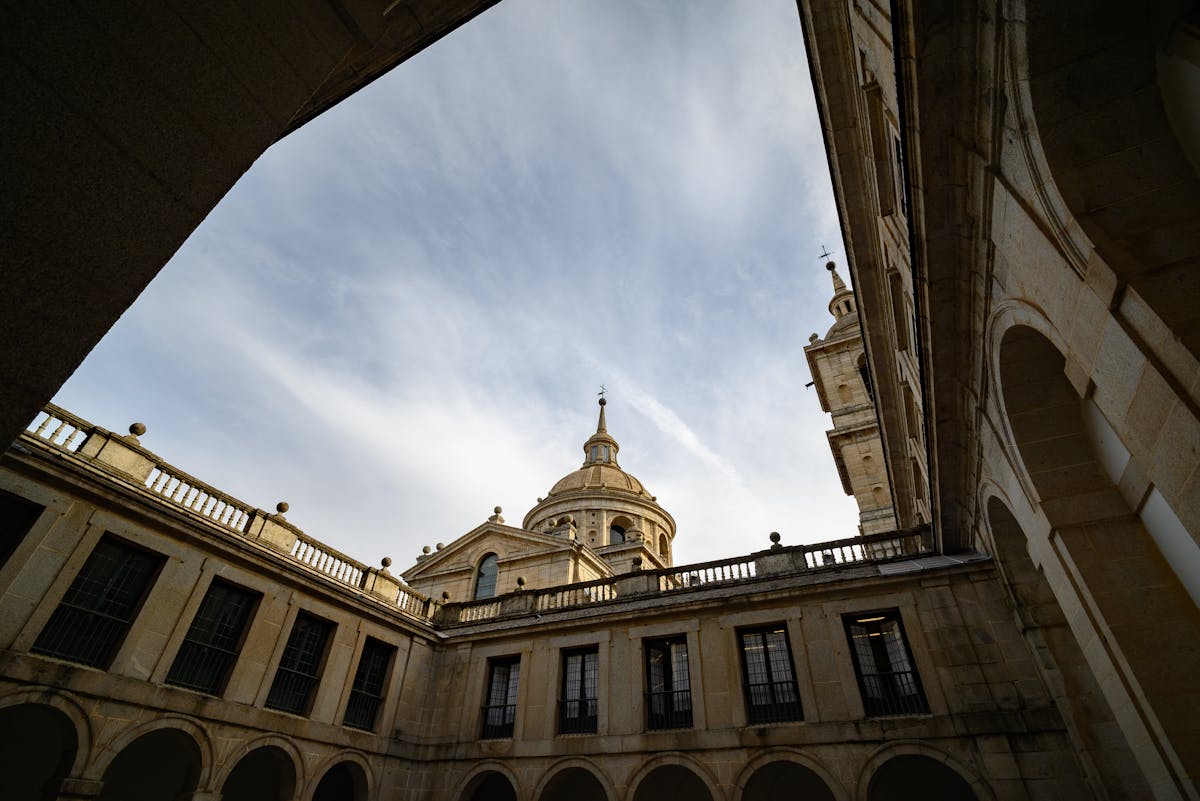 El Escorial courtyard on a clear day